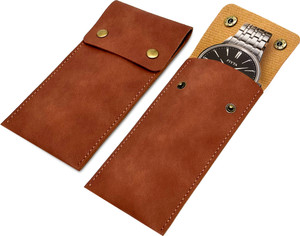 sannidhi Vintage Brown Leather Watch Storage Pouch Travel Case for ...