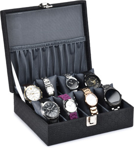 Clocksy Black Color Design Watch Box For 8 Watches Watch Box Price in ...