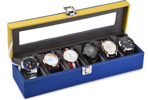 Galaxy Craft Blue & Yellow color watchbox for 6 watches Watch Box Price ...