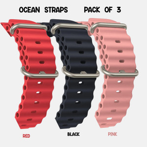 Veu Soft Silicone Strap for iWatch 42mm/44mm/45mm | Ocean Straps Pack ...