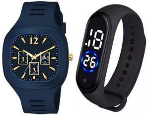 DAENTERPRISES New Trending Blue Combo Analog & Black Touch Screen Band ...