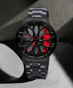 KHXR Spinning car wheel rotating gyro red watch Car wheel watch ...