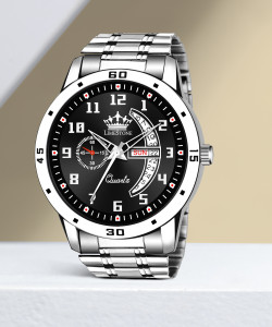 LIMESTONE Day and Date Functioning Steel Strap New Quartz Analog Watch ...