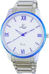 Jcwatch BLUE BEZAL STAINLESS STEEL SILVER CHAIN QUALITY WATCH Analog ...