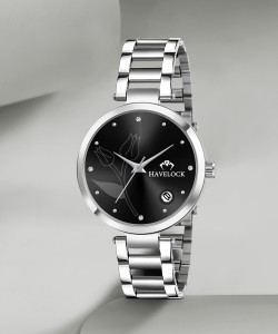 havelock HAV-W-12- BLK (BLACK Dial Silver Colored Strap) Analog Watch ...