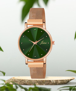 JAINX Rose Gold Mesh Magnet Chain Analog Watch - For Women - Buy JAINX ...