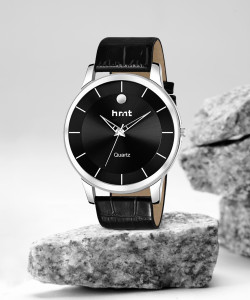 hrnt HMTS-B9086 B9086 Black Leather Strap Wrist Watch &Patta Hands ...