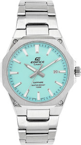 CASIO EFR-S108D-2BVUDF Edifice Turquoise Dial Stainless Steel Band ...