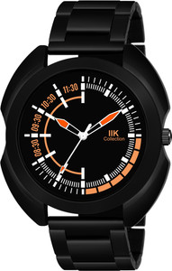 IIK Collection IIK-845M Black Round Artistic Dial with Black Stainless ...