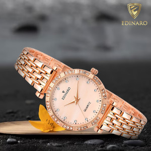 EDINARO ED-2099W RoseGold Stone Studded Dial With RoseGold Bracelet ...