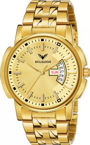 ECUADOR ER-1127 Gold Plated Slim Series Day And Date Functioning Watch ...