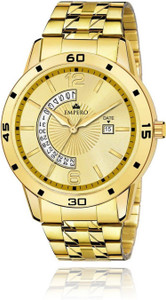 EMPERO EMPERO Working Date Display Gold Stainless Steel Chain With Gold ...