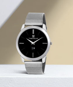 TIMEWEAR 185BDTG TIMEWEAR Analog Slim Two Hands Black Dial Stainless ...