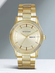 Titan Titan Karishma Champagne Dial Golden Stainless Steel Strap Analog ...