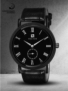 Hector HC27 Men Watch With Chronograph Working Black Dial & Black ...