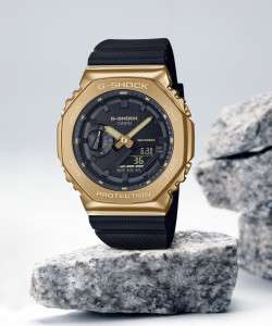 CASIO GM-2100G-1A9DR G-SHOCK Gold Ip Dial Black Resin Strap Analog ...