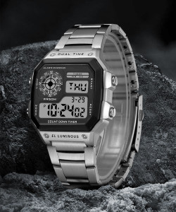 Shocknshop Stylish Trendy Small Square Dial Unisex Multifunction Sports ...