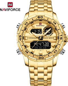 NAVIFORCE Versatile design all gold color Analog-Digital Watch - For ...