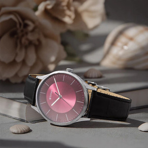 Titan NP1802SL05 Titan Workwear Urban Edge Pink Dial Black LeatherStrap ...