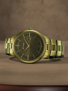Titan 90142QM03 Titan ClaSSique Slimline Green Dial Green SS Strap ...