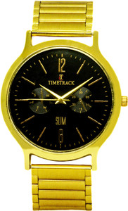 Lebel TIMETRACK Original Gold Plated Functioning Black Dial Analog ...