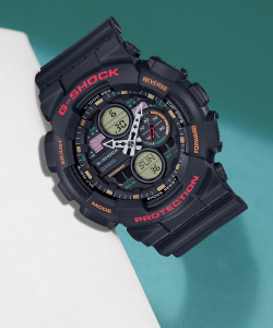 CASIO GA-140-1A4DR G-SHOCK GA-140-1A4DR Black-Red Dial Resin Strap ...