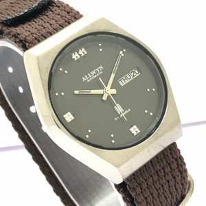 azhari Vintage Style Mens Allwyn 6309A Day Date Black Dial 36mm ...