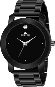 EMPERO Black Stainless Steel Adjustable Lock Analog Watch - For Men ...