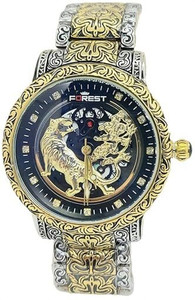 elivor Forest Luxury Gold-Tone Tiger Skeleton Dial Watch Luxury Lion ...