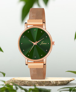 JAINX Rose Gold Mesh Magnet Chain Analog Watch - For Women - Buy JAINX ...