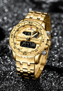 NAVIFORCE Versatile design all gold color Analog-Digital Watch - For ...