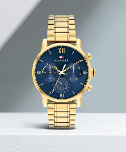 TOMMY HILFIGER TH1791880 Tommy Hilfiger Multifunction Blue Dial Gold ...