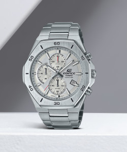 CASIO EFB-680D-7AVUDF Edifice White Dial Silver Stainless Steel Band ...