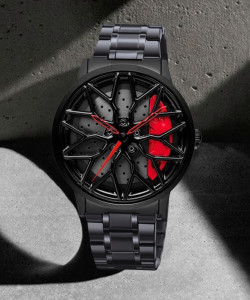 KHXR Spinning car wheel rotating gyro red watch Car wheel watch ...