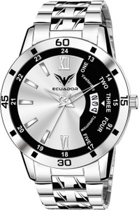 ECUADOR ER-1116 Elegant Silver Dial Date Functioning Wrist Watch Analog ...