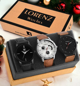 LORENZ 035961S Pack of 3 Mens combo of 3 Stylish watches Analog Watch ...
