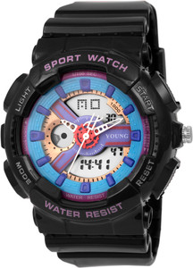 Kool Kidz YOUNG MISSION YM 653 BLACK KOOL KIDZ ANALOGUE DIGITAL WATCHES ...