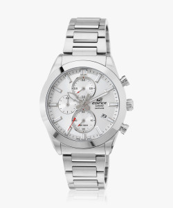 CASIO EFB-710D-7AVUDF Edifice White Dial Silver Stainless Steel Band ...