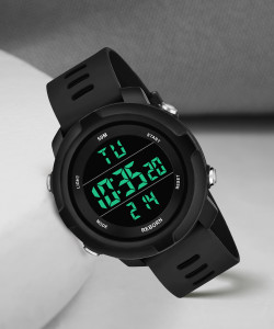 Reborn 9062 BLACK Digital Stylish Sports Day and Date Kids Watch Sports ...