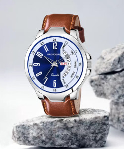PROVOGUE Analog New Track Blue Dial Day & Date Functioning Leather ...