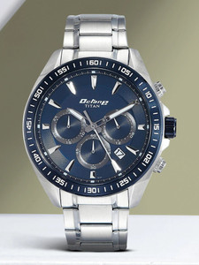 Titan NP90103KM02 Titan Octane Chronograph With Date Blue Dial Silver ...