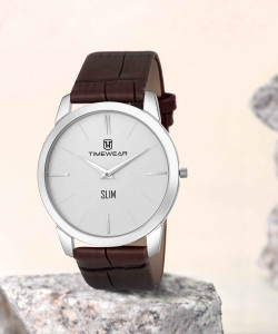 TIMEWEAR 192WDTG TIMEWEAR Slim Series Two Hands Brown Leather Strap ...