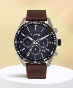Titan NP90103KL01 Octane Black Dial Chronograph Leather Strap Analog ...