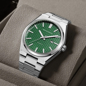Shocknshop Classic Stainless Steel Green Wrist Watches Date Chronograph ...