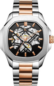 KREDO Men OTUS Silver Rose Gold Mechanical Automatic Skeleton Self ...