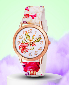 WANTON pretty Flower Flower design on dial and strap unique watch for ...