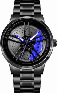 TechBone Men's New Trending Wheels Rolling Creative Fashion Glass Dial ...