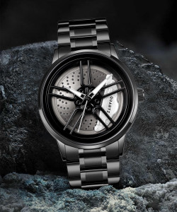 EMPERO Wheel Watch 3D Rotating Spinning Watch Quartz Men Rim Car Wheel ...