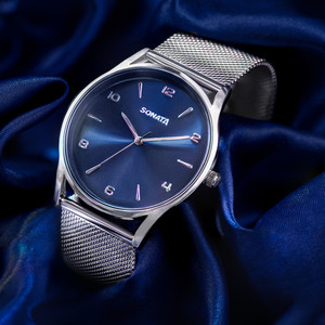 SONATA Sonata Blue Dial Silver Stainless Steel Strap Analog Watch - For ...