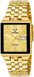 FNB FN-1121 Elegant Gold Series Square shape HMTS Quartz Analog Watch ...